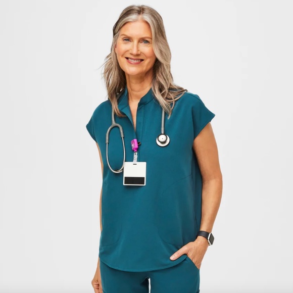 Figs | Tops | Figs Caribbean Blue Rafaela Scrub Top Small | Poshmark